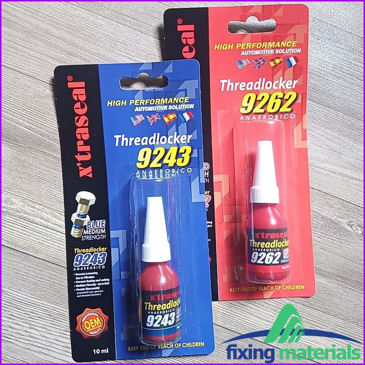 Combo of 2 bottles of X'TRASEAL Threadlocker 9262 and 9243 (10ml blue ...