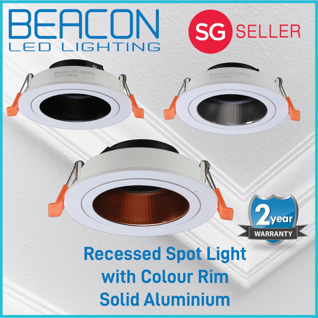 Beacon LED (Classic Colour Rim) Single Head Recessed Spotlight ...