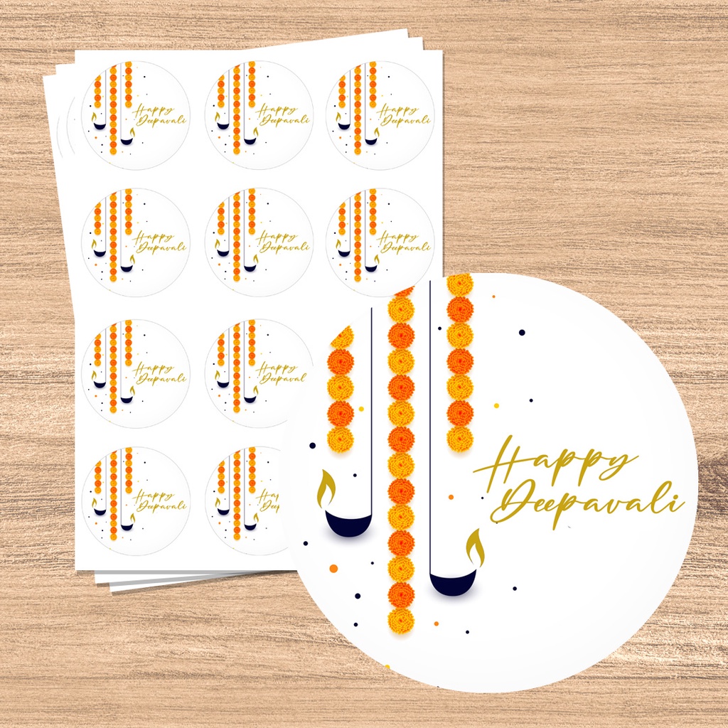 Non-Custom order: Diwali Stickers Labels Deepavali Sticker Labels Happy ...
