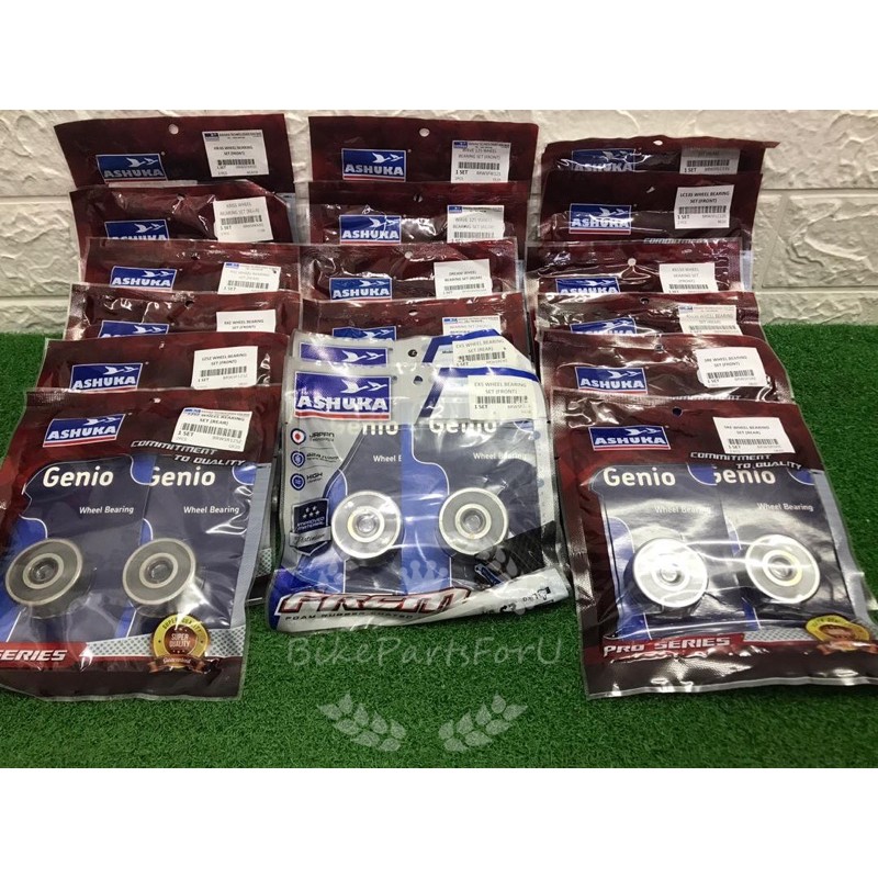 Ashuka (genio) wheel bearing set ( FRONT / REAR ) SRE / Wave125/ Y125 ...