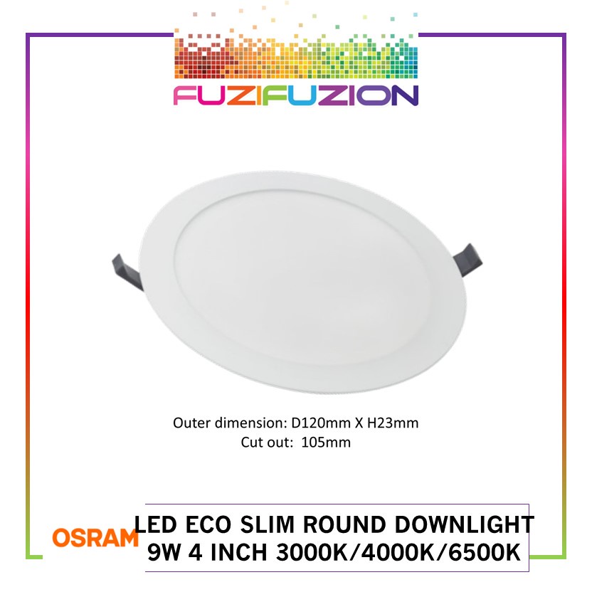 LEDVANCE LED Eco Slim Round Downlight 9W 4 Inch (3000K/4000K/6500K ...