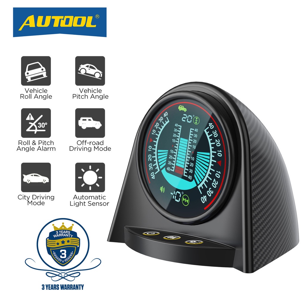 AUTOOL X94 Car Digital Inclinometer Pitch Inclinometer GPS HUD Meter ...
