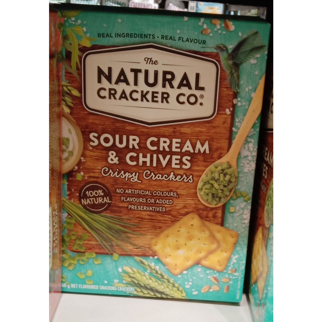 The Natural Cracker Sour Cream & Chives Crispy Crackers 160g | Shopee ...