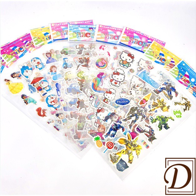 DuDu Cartoon Bubble Sticker for Kids Birthday Frozen Spiderman Hello ...