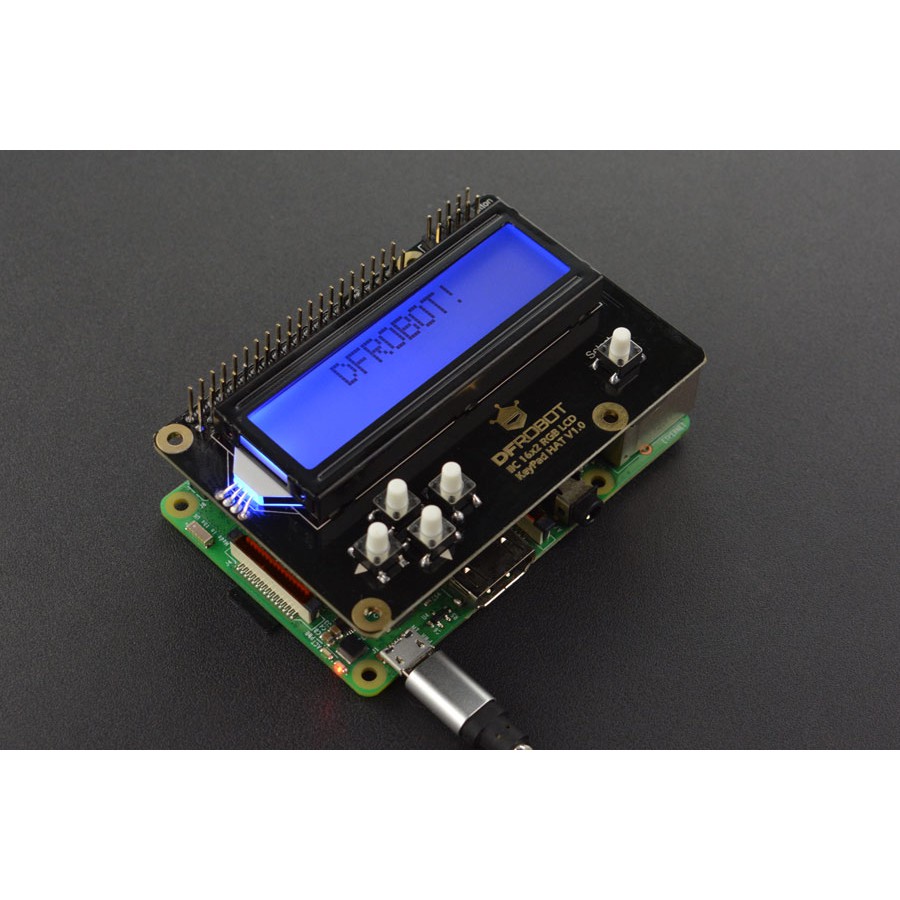 I2C 1602 RGB LCD and Keypad HAT for Raspberry Pi IIC 16x2 Liquid Crystal Display Screen RGB ...