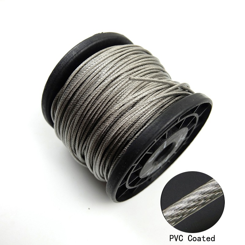 100m 304 Stainless Steel 0.5/0.6/0.8/1/1.2/1.5/2mm Steel PVC Coated ...