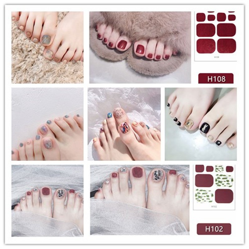 22PCS/SET French Cartoon Toes Sticker Tearable Korean Stickers Nail ...