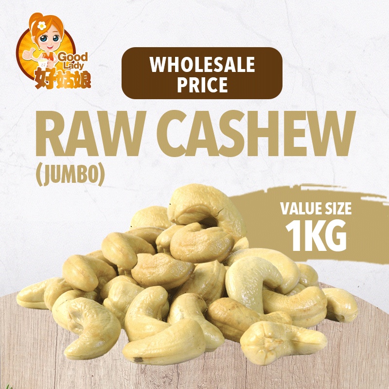 [Healthy Nuts]Raw/Roasted/Baked Jumbo Cashew Nuts -1kg (500g x 2 packs) | Shopee Singapore