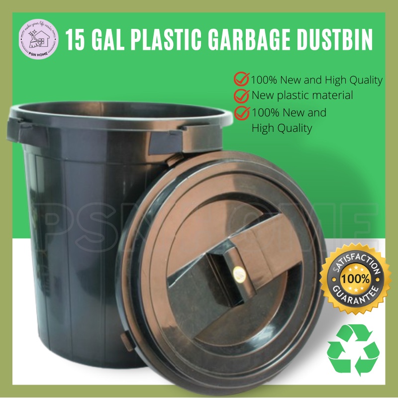 15 Gallon Tong Sampah Plastic Garbage Dustbin with Baldi Serbaguna ...