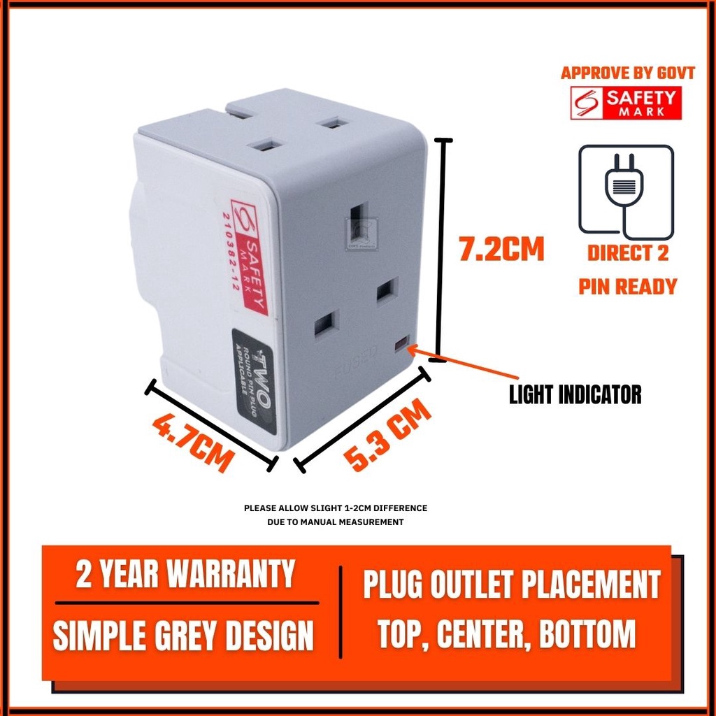 [Single Plug Listing] Soundteoh 3 Way Multi Adaptor 3 Way Multi Plug ...