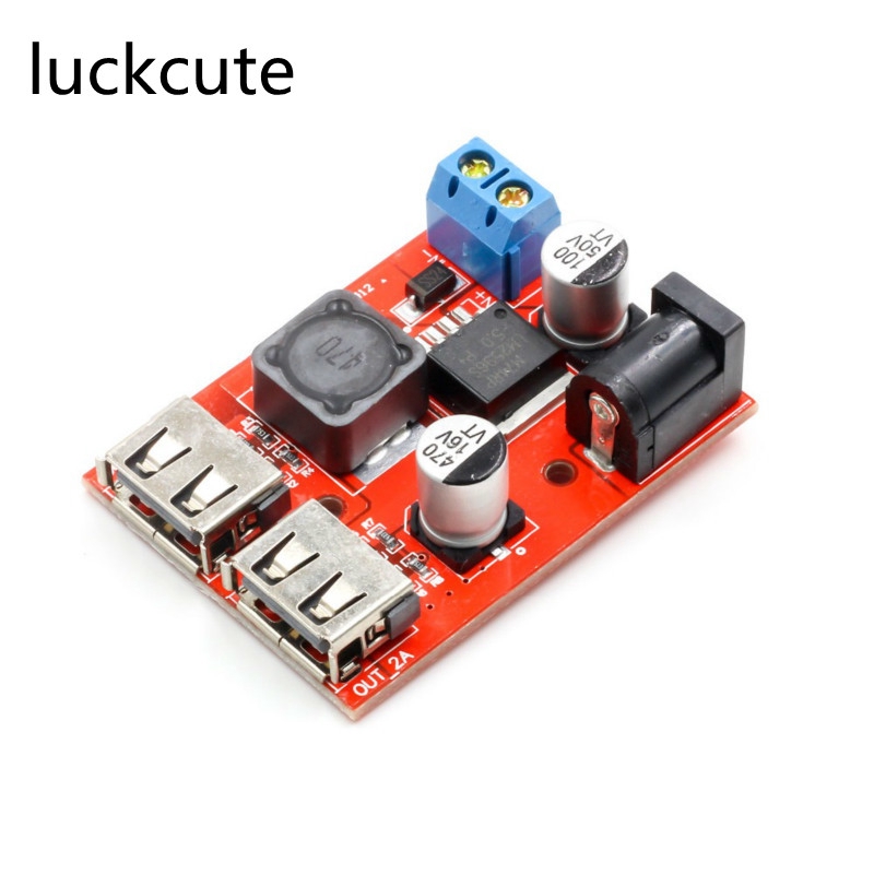 LM2596 Dual USB DC-DC 9V 12V 24V 36V to 5V 3A Step Down Buck Converter Board Car Charger Solar ...