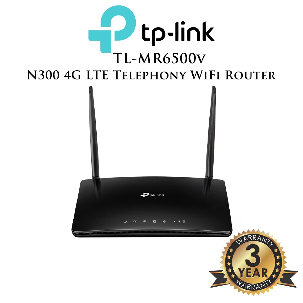 TP-Link TL-MR6500v N300 4G LTE Telephony Wi-Fi Router /Sim Card Router ...