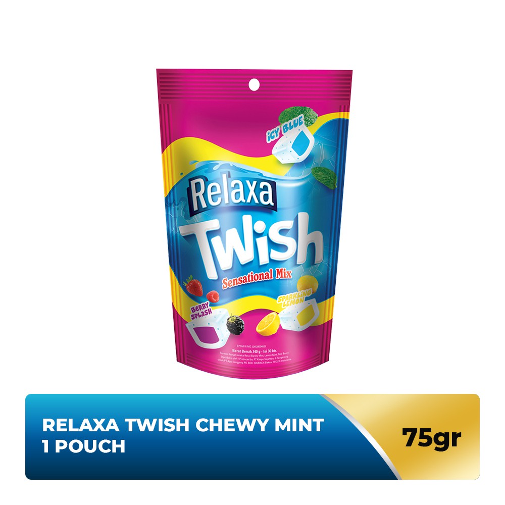 Relaxa Twish Chewy Mint 1 Pouch (30 x 2.5 gr) | Shopee Singapore