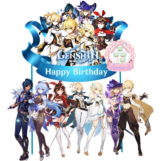 Genshin IMPACT BLUE CAKE TOPPER | Shopee Singapore