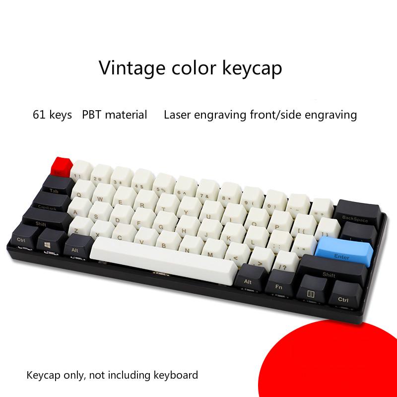 61-key Mechanical Keyboard Keycaps Vintage Color Matching Front ...