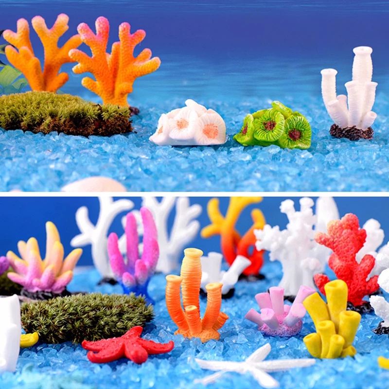 Cute Resin Artificial Mini Coral Crafts Aquarium Home Decoration Fish ...