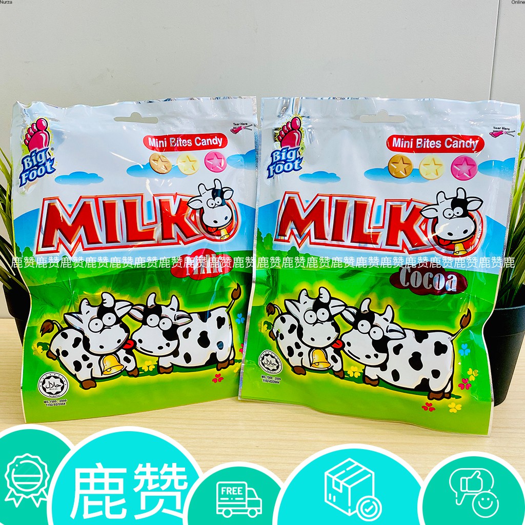 Big Foot Milko Mini Bites Candy Milk/ Cocoa Flavour 60g | Shopee Singapore