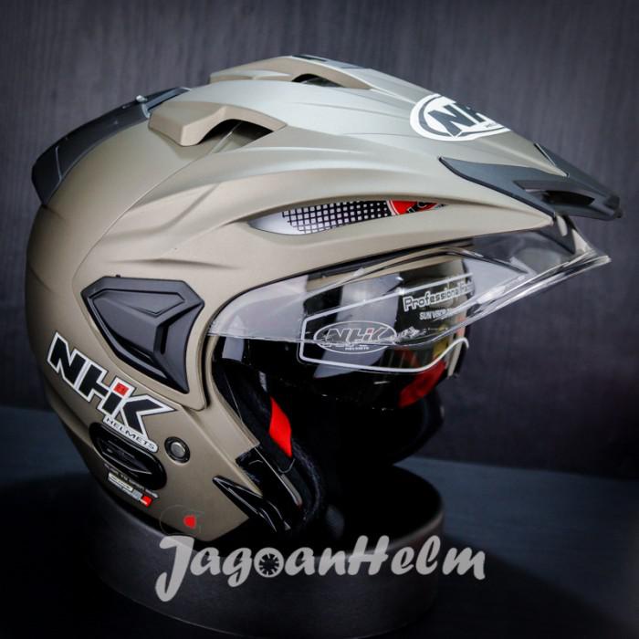 Nhk Helmet Predator Crypton | Star Gray Doff | Half Face Double Visor ...