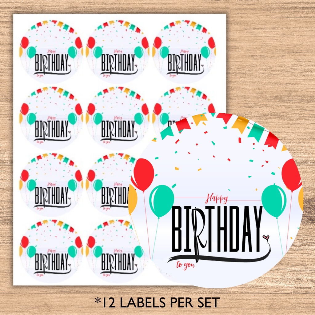 Custom Birthday Sticker Labels Party Favor Labels Goodie Bag Labels ...