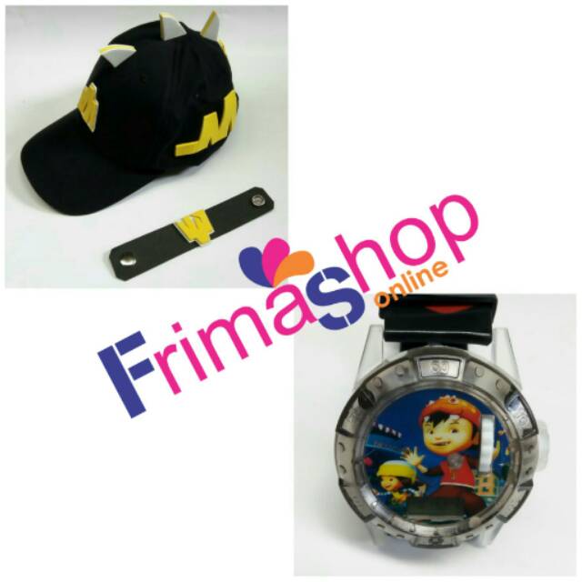 BOBOIBOY GEMPA HAT PACKAGE + BLACK PROJECTOR WATCH | Shopee Singapore