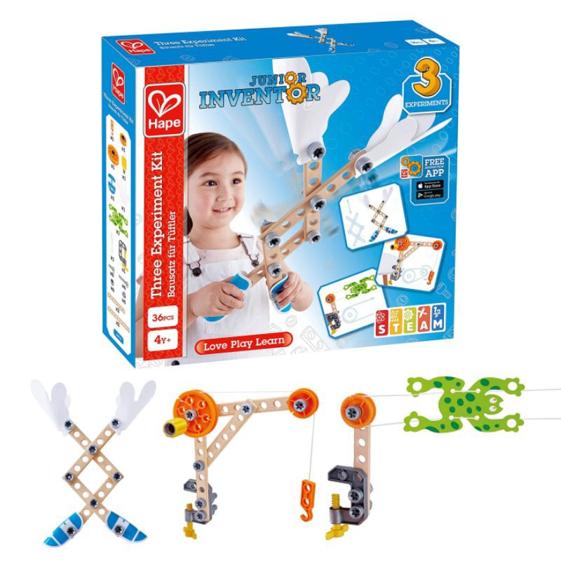 Hape Three Experiment Kit - Junior Inventor Kids Physics Mechanical ...