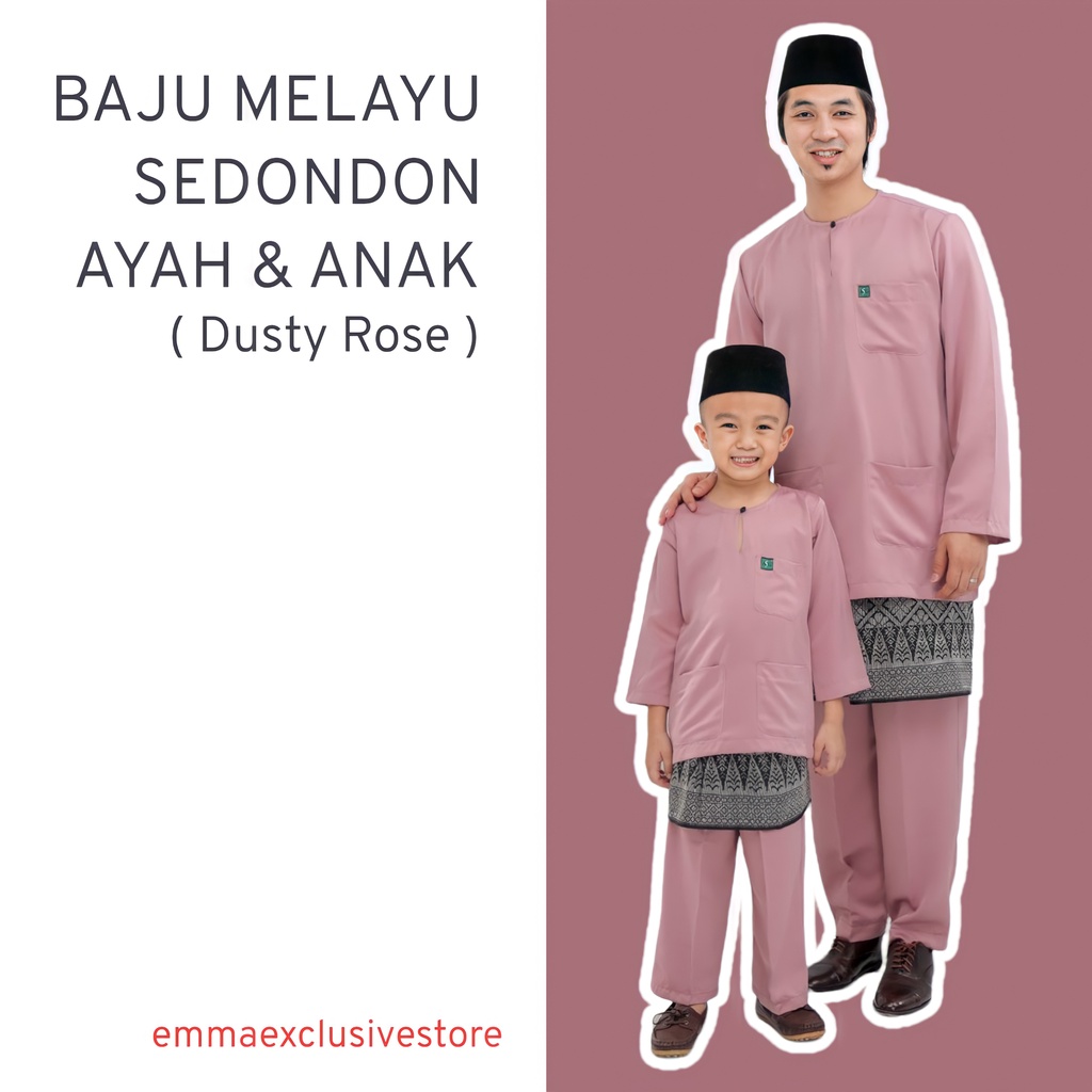 Sedondon Malay Baju Father & Son Malay Baju Malay Baju DUSTY ROSE ...