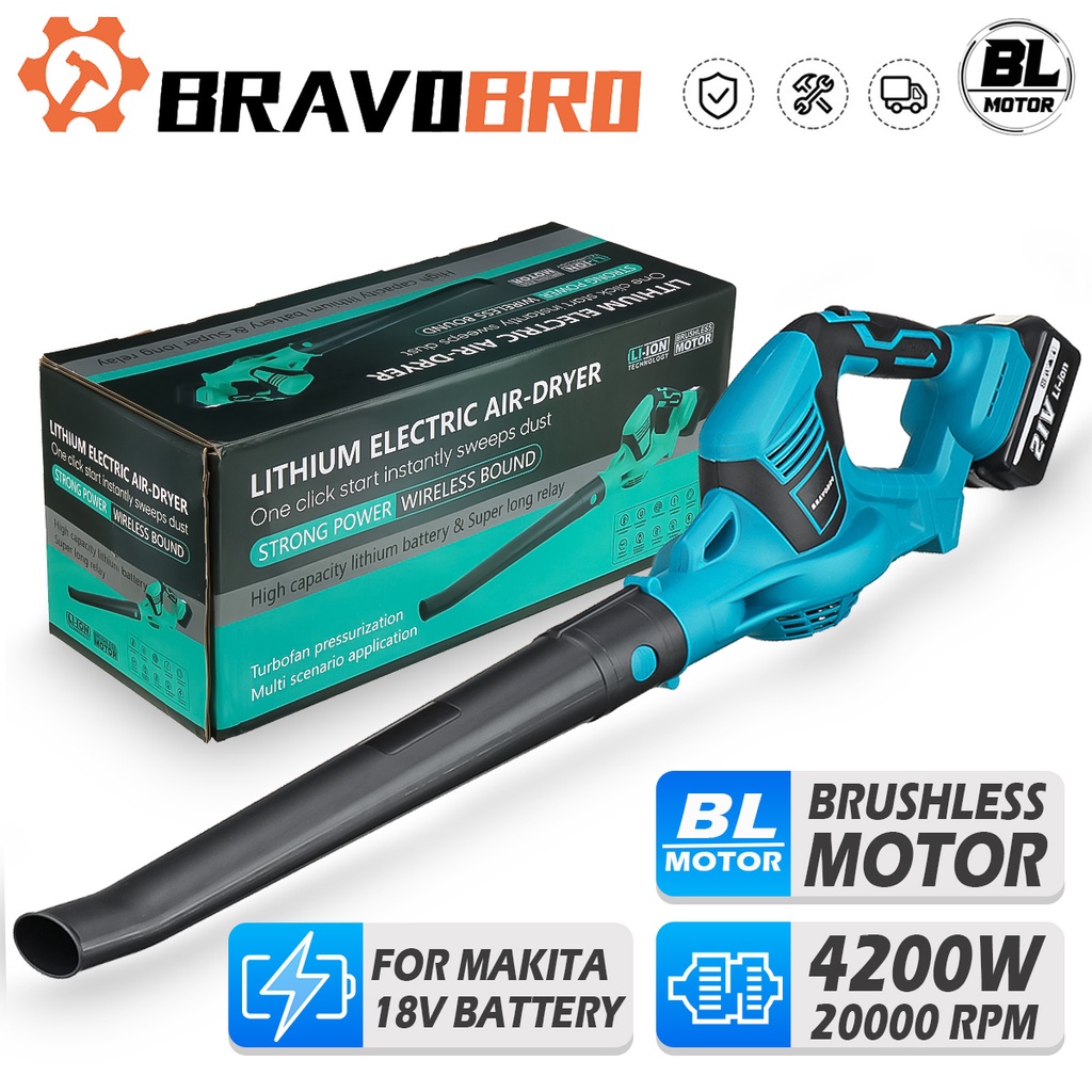 4200W Brushless Cordless Electric Air Blower Handheld Leaf Blower Dust ...