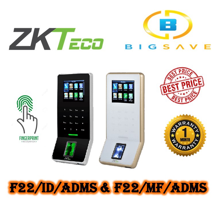 ZKTECO F22/ID/ADMS & F22/MF/ADMS ULTRA SLIM FINGERPRINT TIME ATTENDANCE & ACCESS CONTROL ...