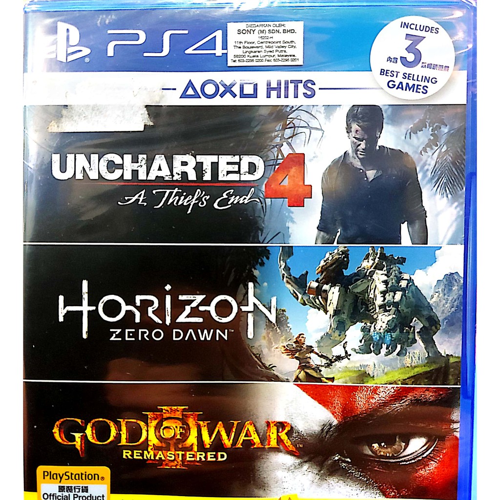 PS4 Triple Pack (Uncharted 4: A Thief's End / Horizon Zero Dawn / God ...
