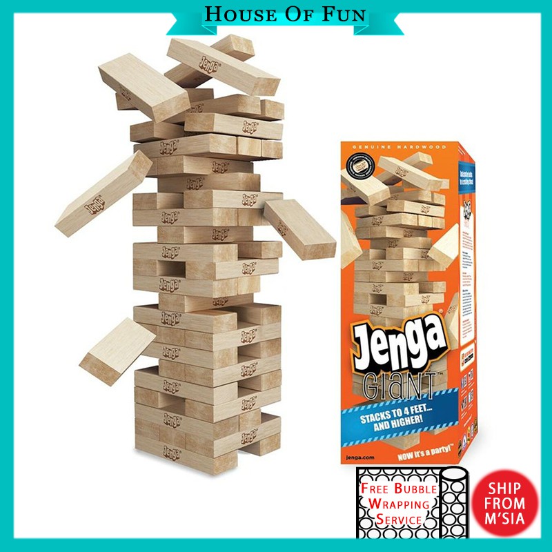 HOT ITEM Jenga GIANT Hardwood Game Stacks to 4+ feet Family Game Mainan ...