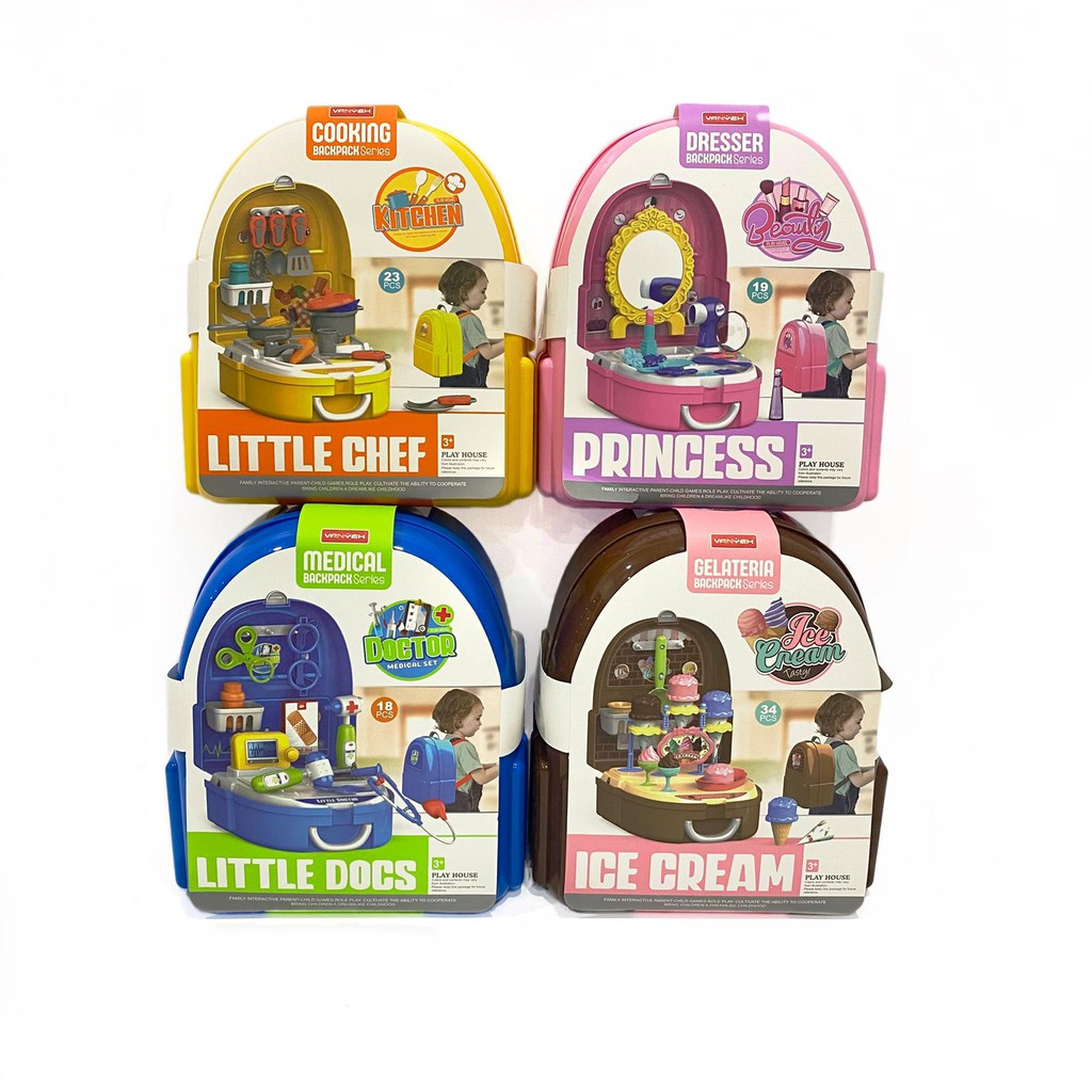 Pretend Play Backpack for Kids ( Little DOCs , Little Chef , Ice cream ...