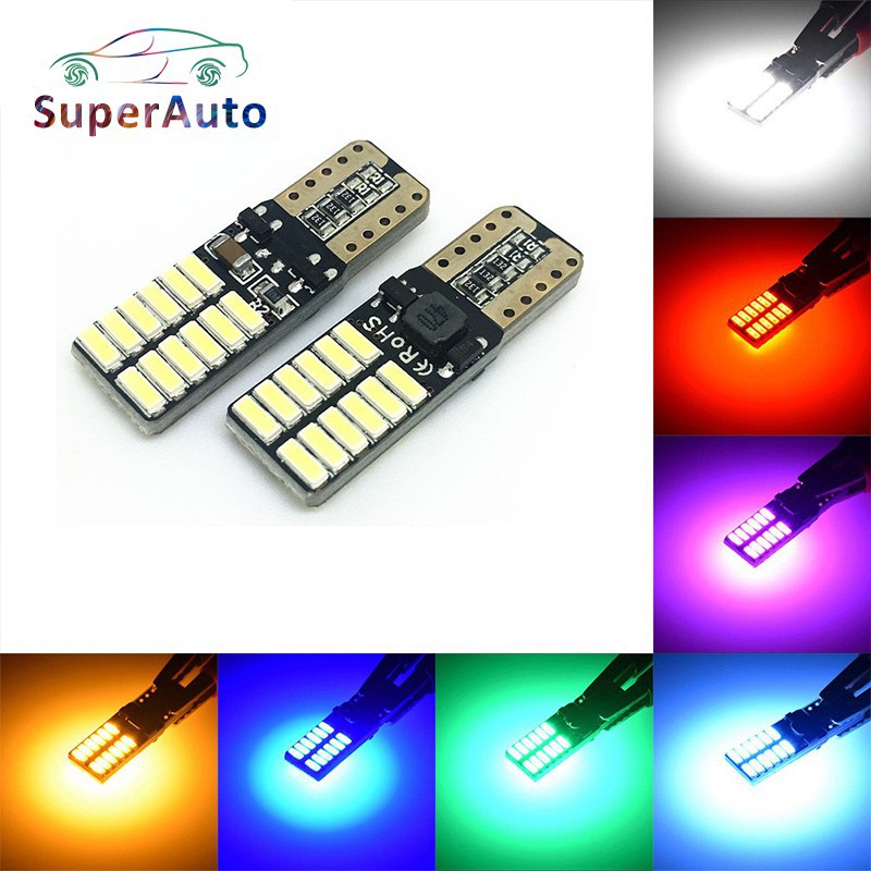 SuperAuto 2PCS T10 Led Bulb 194 W5W 24-SMD 4014 Chipsets LED ...
