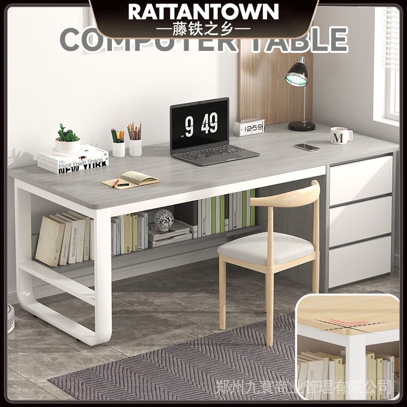 Computer Table Desktop Home Office Table Modern Simple Desk With Drawer ...