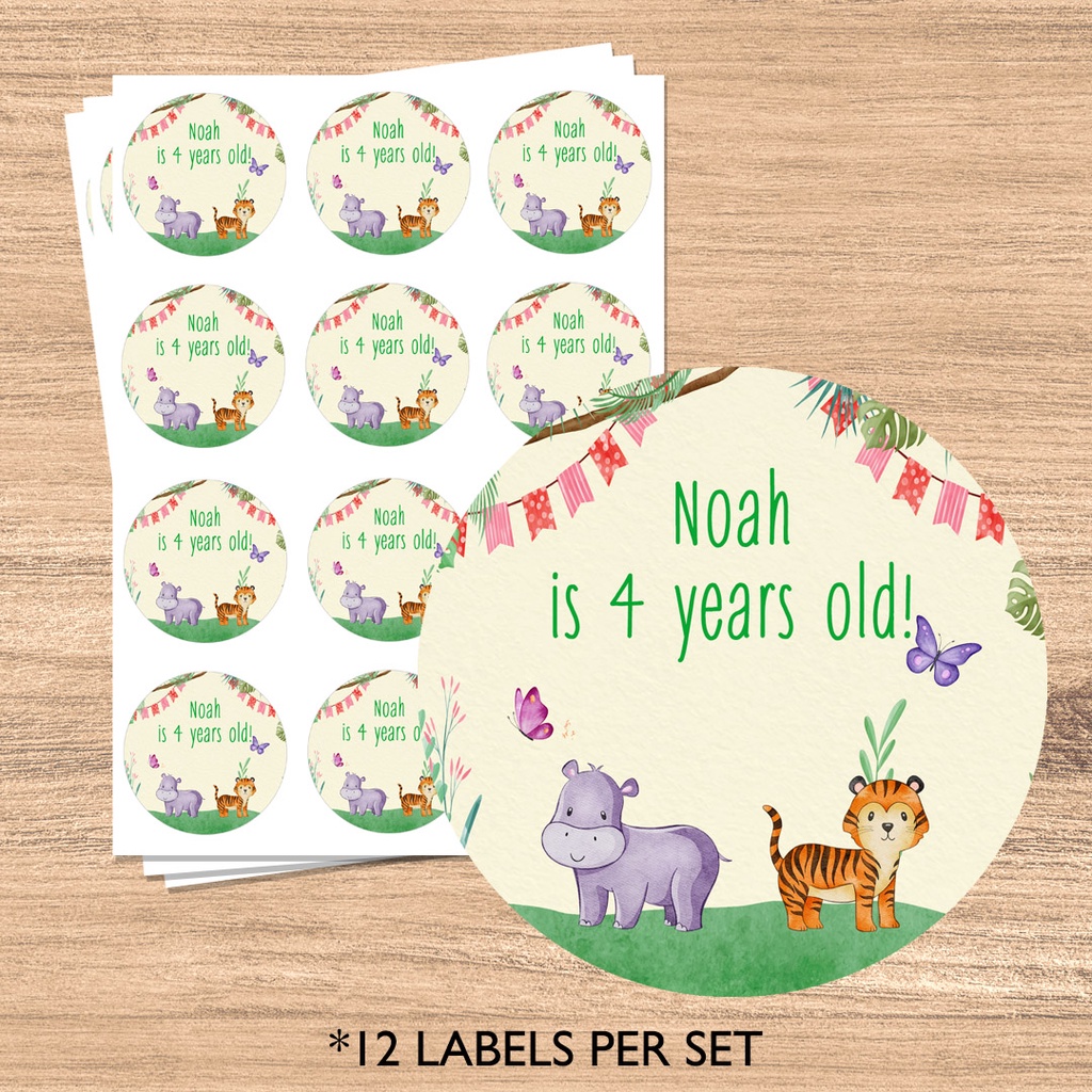 Personalized Birthday Sticker Labels Party Favor Labels Goodie Bag ...