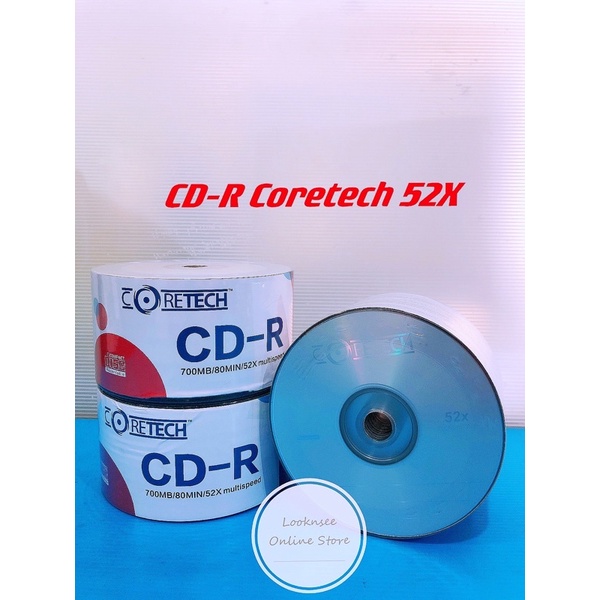 Coretech CD-R / CDR Silver 700MB 80MIN 52X~50Pcs Per Pack | Shopee ...