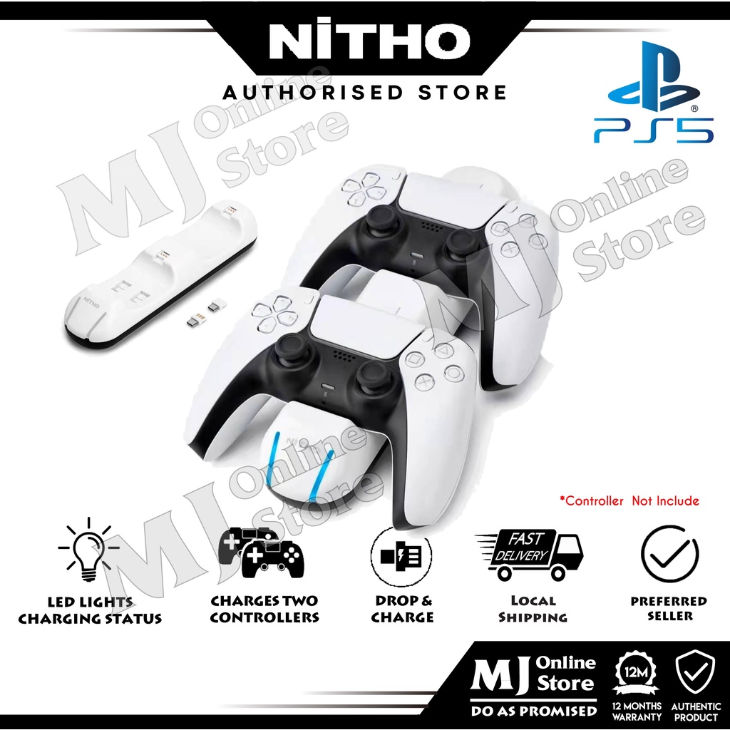 NiTHO PS5 CHARGING STATION with Easy & Safe plugs Charging Dock ...