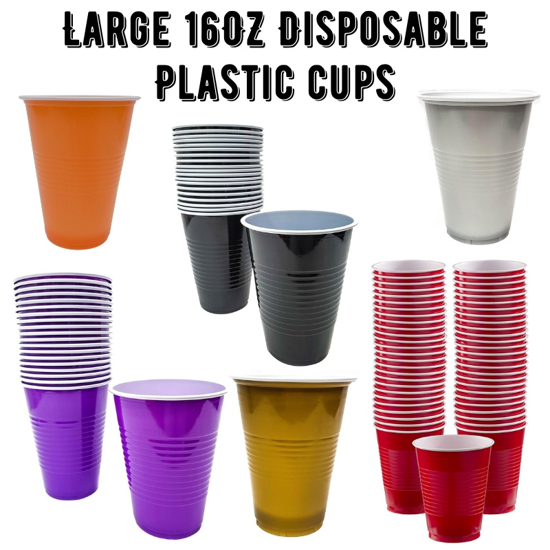 [SG Stock] 16oz Large Disposable Colored Plastic Cups Party ...