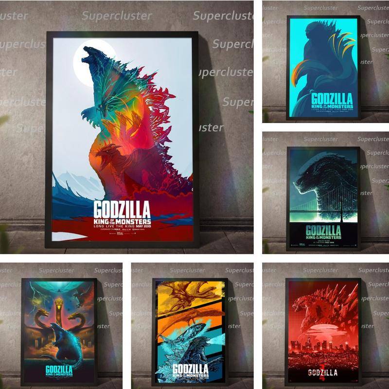 Godzilla Canvas Painting monster movie poster Poster Wall Print ...