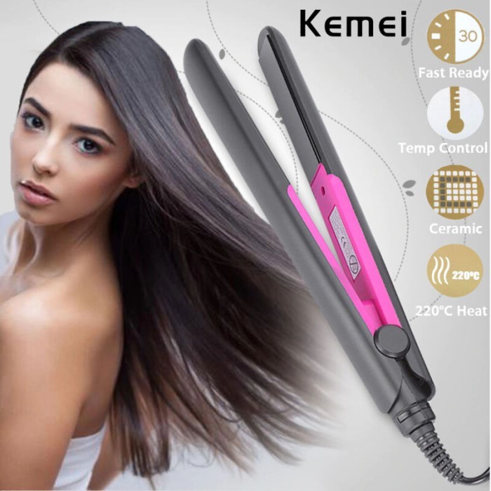 Kemei KM 2131-P Hair Straightener 2 in 1 Straight Vise (Ok Matic) | Shopee Singapore