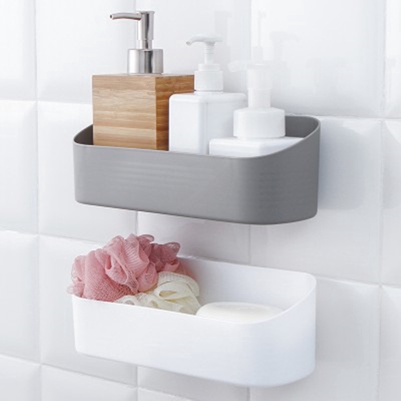 No Drilling Bathroom Shelf Bathroom rack Wall Mounted Kitchen storage ...