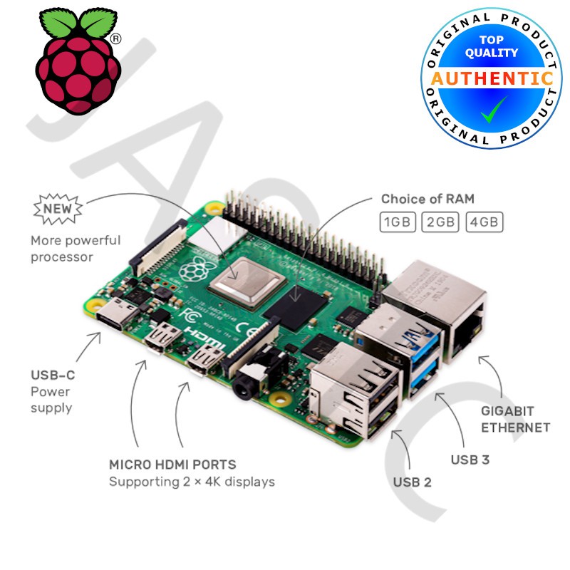 Raspberry Pi 4 Model B 4GB RAM (Made in UK) (Ship locally) | Shopee ...