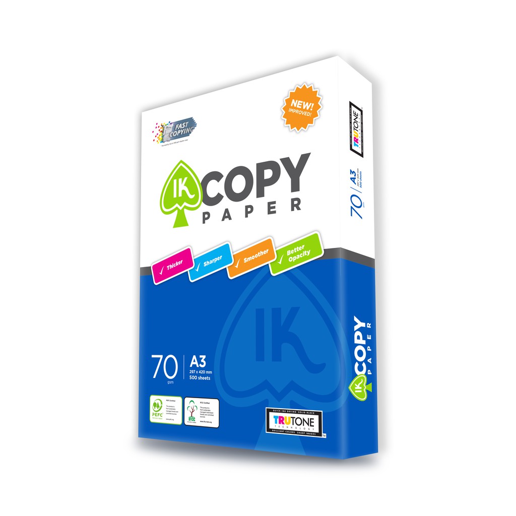 IK Copy Copier Paper A3 70gsm Copy Paper (One Carton of 5 Reams ...
