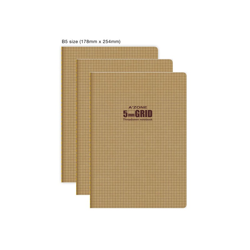 Azone Threadsewn Notebook 5mm Grid A4 / B5 / A5 | Shopee Singapore