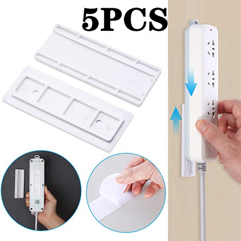 5 Pcs Wall-mounted Self-adhesive Power Cord Extension Cable Fixing ...