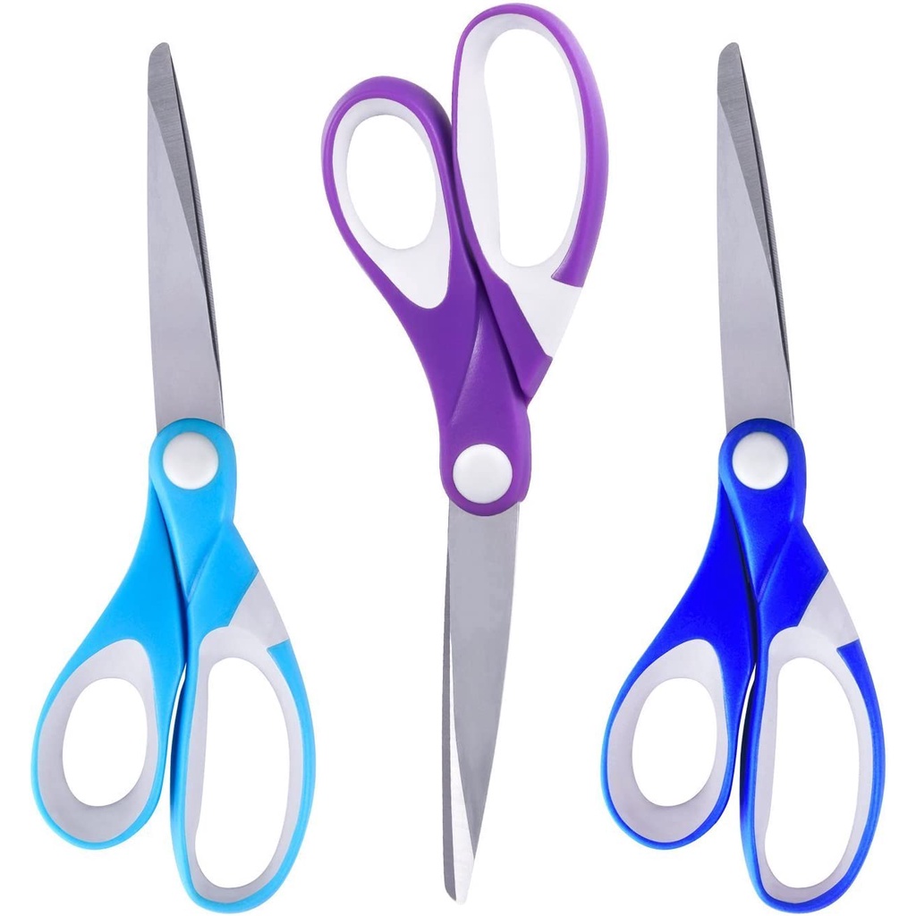 Office Scissors 3 Pack, ESEOE 8" Multipurpose Scissors with Ultra Sharp ...