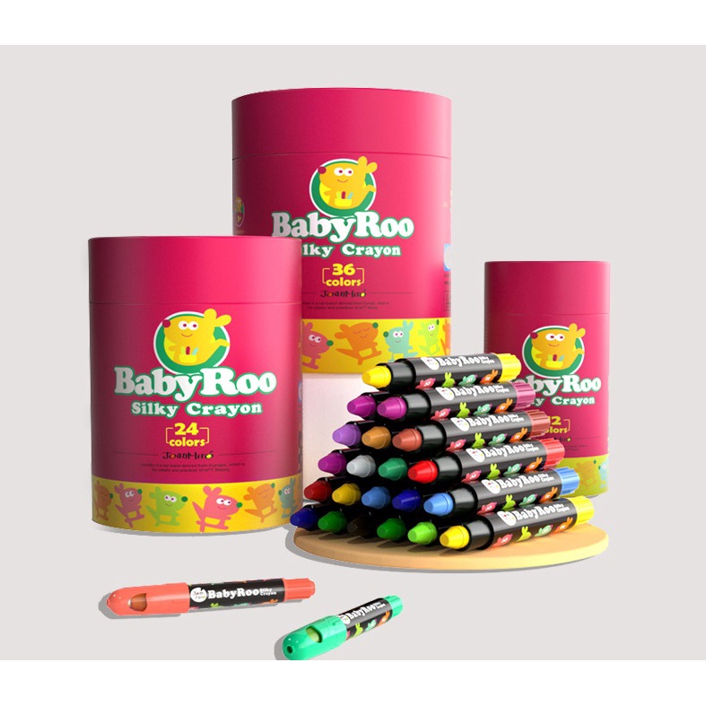[SG] Baby Roo Silky Crayon for Kids/ Crayon for Kids/ Coloring Crayon ...