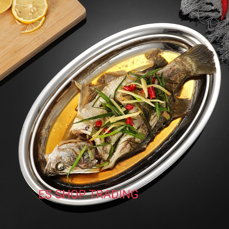 304 Stainless Steel Oval /Egg Shape Dish /Plate/ Steam fish plate ...