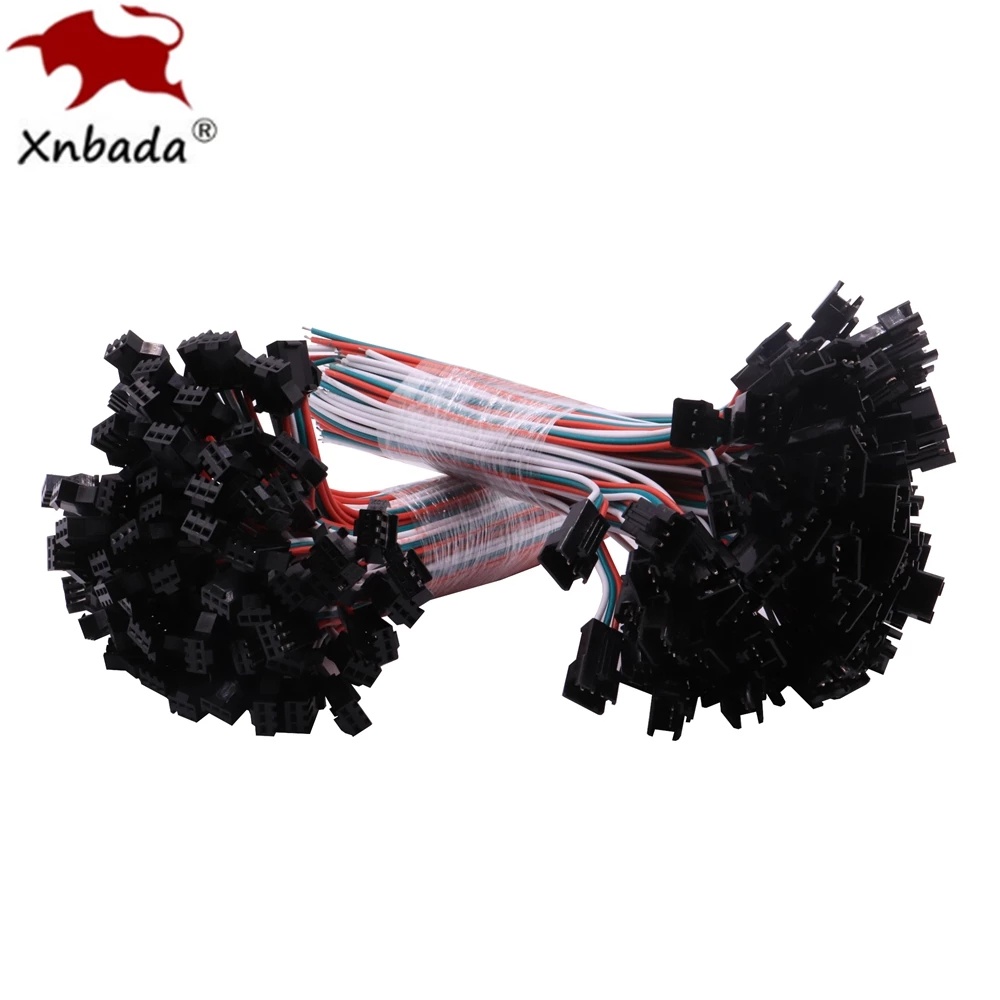 10-50pairs JST 3Pin Connectors 3 Pin Female Male cable wire For WS2812B ...