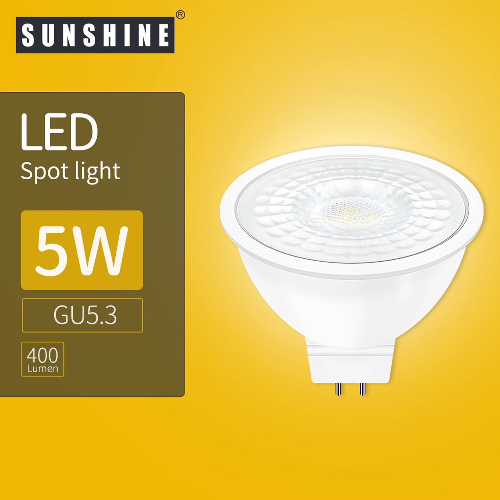 Sunshine Led Spotlight Bulb Mr16 5w Base Gu5 3 Ac Dc 12v Warmwhite