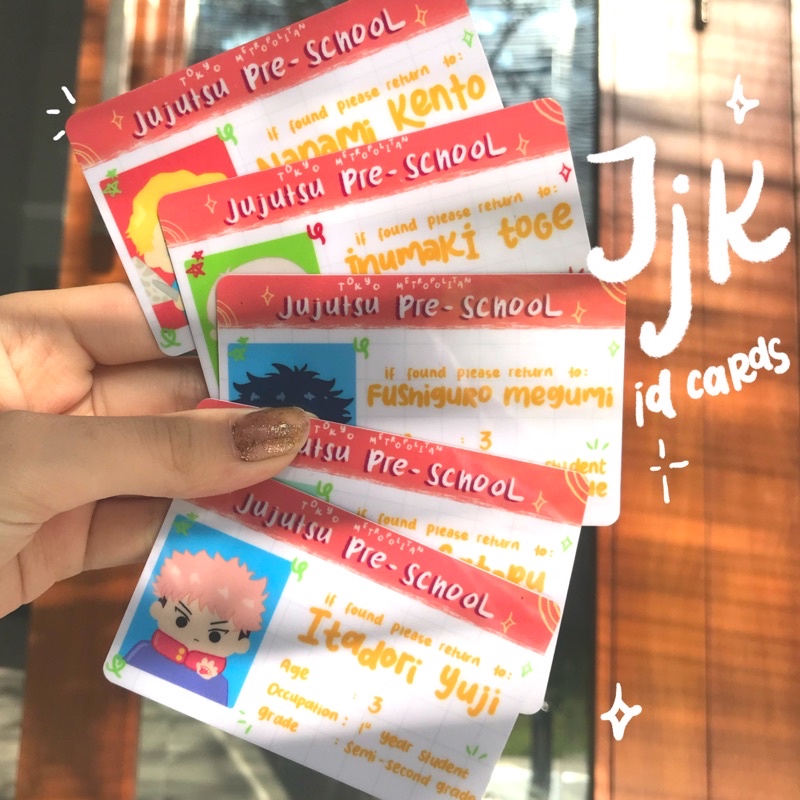 Jujutsu Kaisen Pre-School Id Cards - itadori anime Cards nanami gojo ...